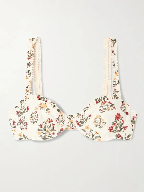 Agua Bendita Agraz Andes Floral-print Stretch Recycled Balconette Bikini Top - Multi