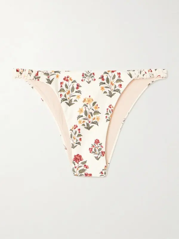 Agua Bendita Vera Andes Ruffled Floral Bikini Briefs - Multi