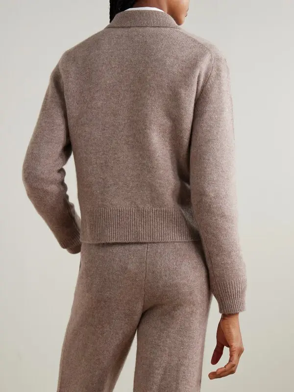 Sporty & Rich Embroidered Cashmere And Wool-blend Polo Sweater