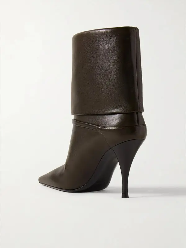 Saint Laurent Niki Embellished Leather Ankle Boots