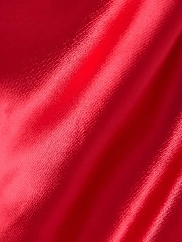 Balmain Draped Satin Mini Dress - Red