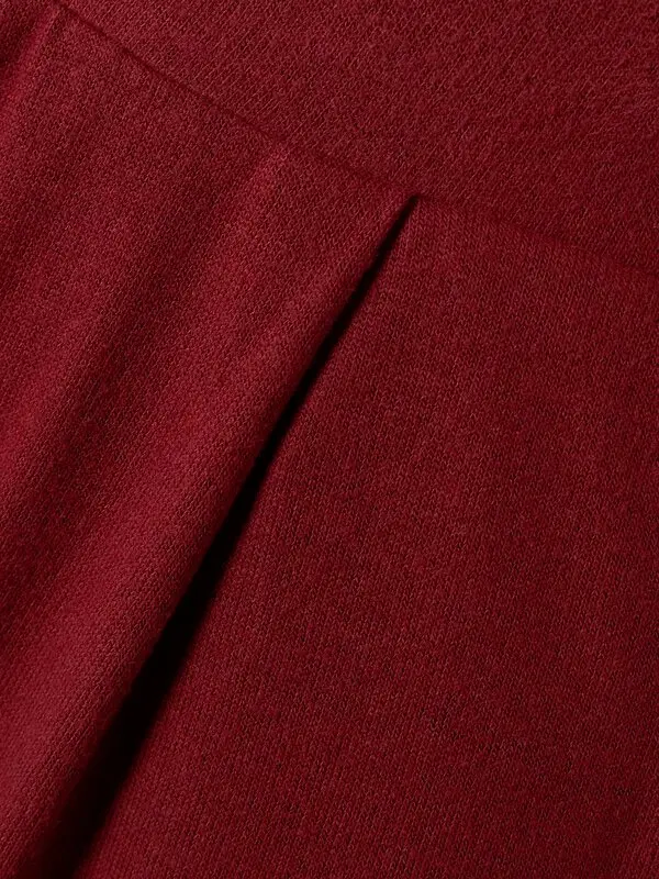 LESET Knitted Wide-leg Pants - Red