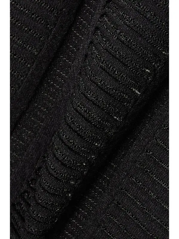 Balmain Off-the-shoulder Ribbed-knit Midi Dress