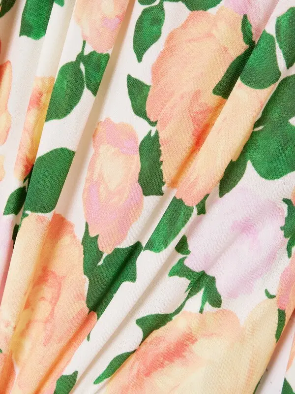 Stella McCartney Gathered Floral-print Jersey Mini Dress - Multi