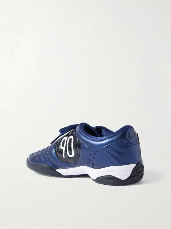 Nike T90 Metallic Leather Lace-up Sneakers - Blue