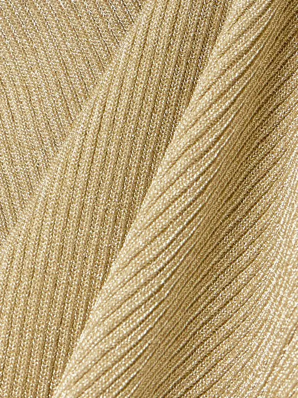 Stella McCartney Metallic Ribbed-knit Top