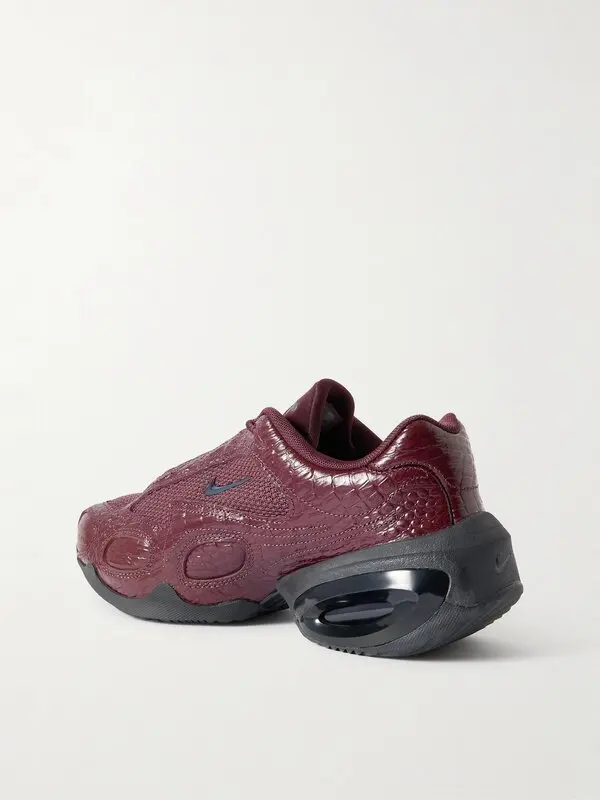 Nike Max Muse Se Croc-effect And Mesh Sneakers - Burgundy