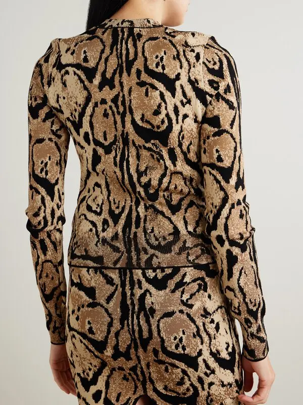 Stella McCartney Cloud Jacquard-knit Leopard Print Sweater