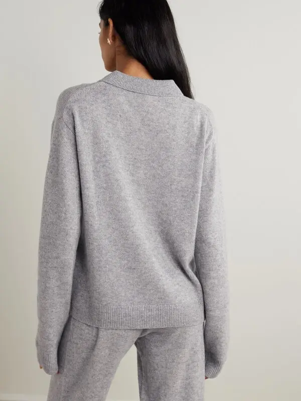 Eterne Blaise Cashmere Half-zip Sweater - Gray