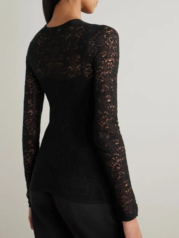 Gabriela Hearst Evander Open-knit Wool And Cashmere-blend Top