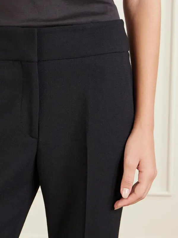 Gabriela Hearst Marsh Pleated Wool-crepe Flared Trousers