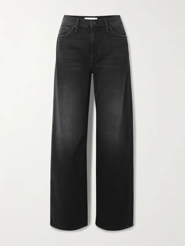 MOTHER The Dodger Sneak Mid-rise Straight-leg Jeans - Black
