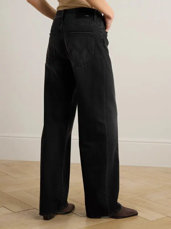 MOTHER The Dodger Sneak Mid-rise Straight-leg Jeans - Black