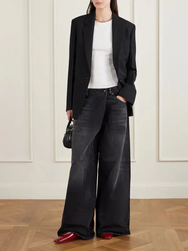 R13 Nico Wrap-effect Boyfriend Jeans