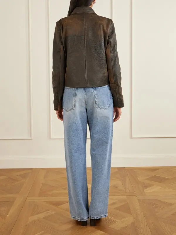 Simkhai Sage Textured-leather Jacket