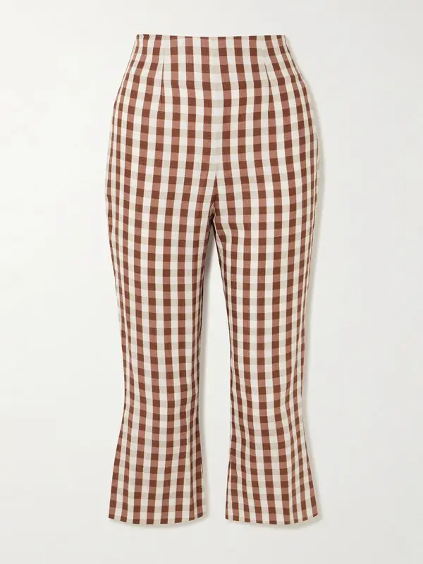 Faithfull The Brand Valeria Gingham Linen Capri Pants