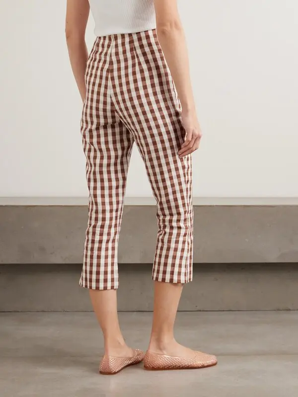 Faithfull The Brand Valeria Gingham Linen Capri Pants