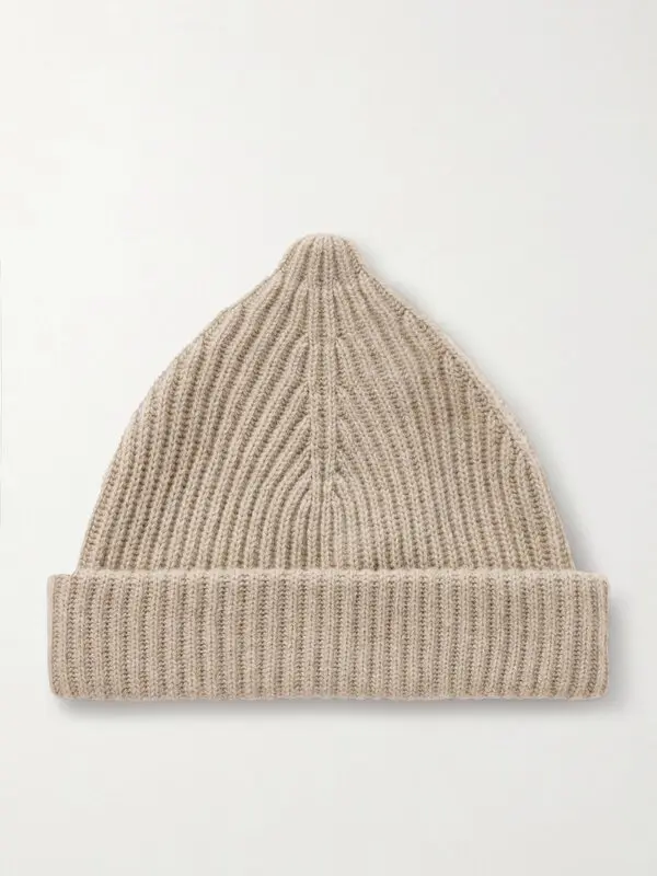 Loro Piana Ribbed Cashmere Beanie - Neutrals