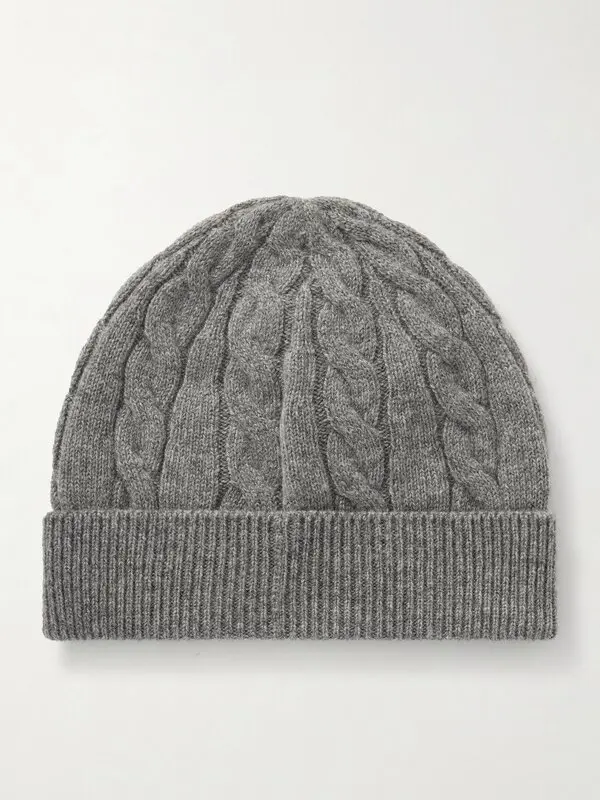 Loro Piana Cedar Cable-knit Cashmere Beanie - Gray