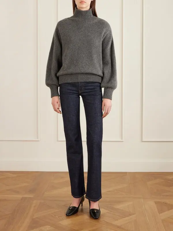 Khaite Willem Cashmere Turtleneck Sweater - Gray