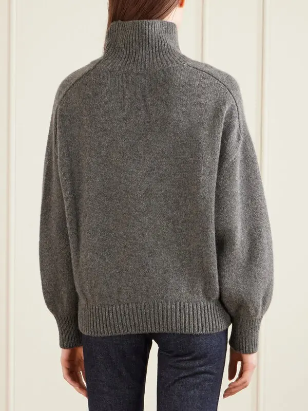 Khaite Willem Cashmere Turtleneck Sweater - Gray