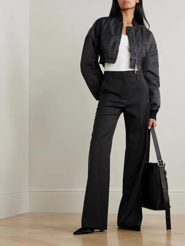Sportmax Grain De Poudre Wool Wide-leg Trousers