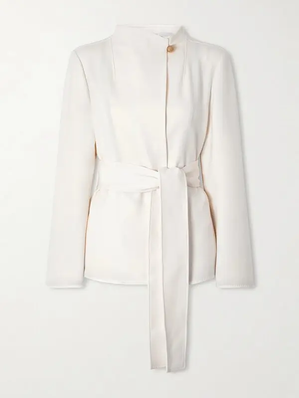 Max Mara Belted Darted Scuba Jacket - Neutrals