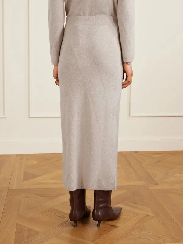 Max Mara Cashmere Midi Skirt - Neutrals