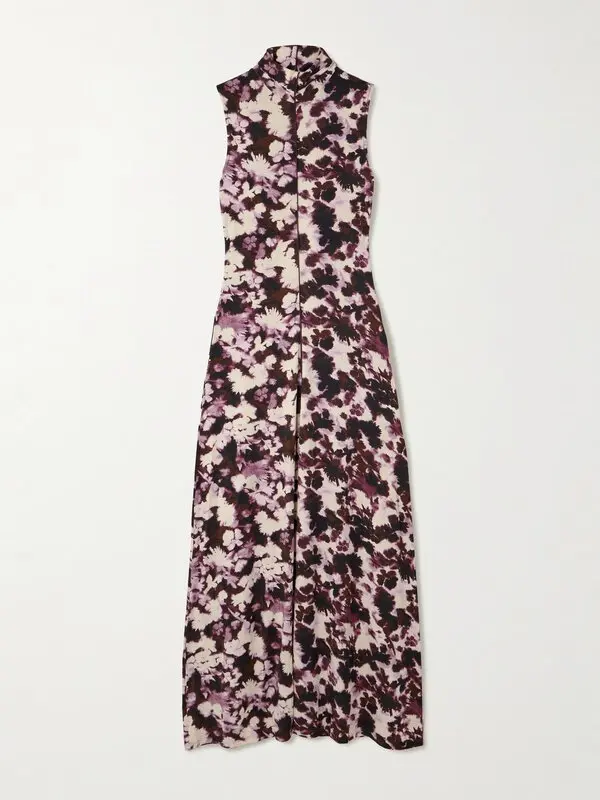 Proenza Schouler White Label Valentina Printed Stretch-jersey Turtleneck Maxi Dress - Multi