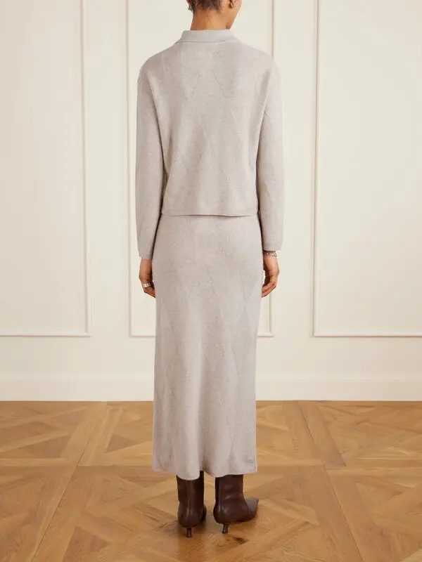 Max Mara Cashmere Cardigan With Argyle Pattern