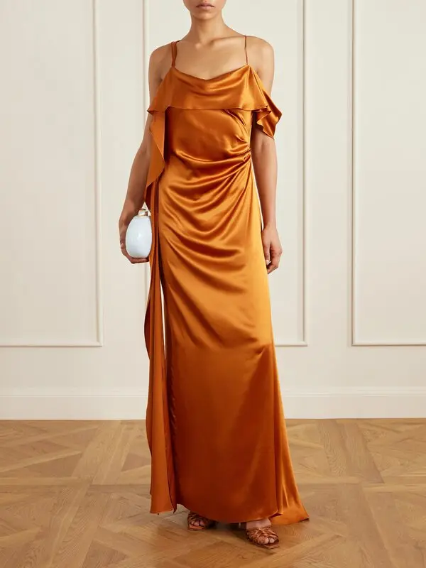 ROKSANDA Lysa Draped Silk-satin Gown