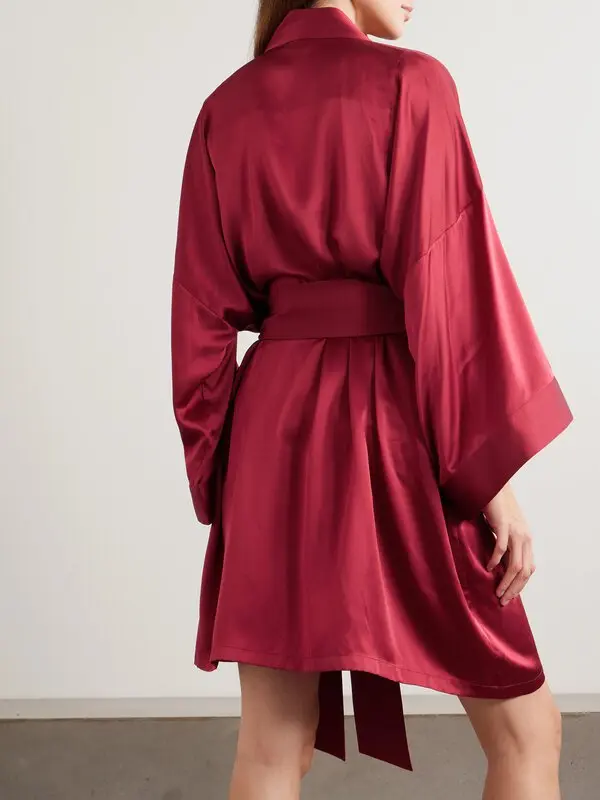 Olivia Von Halle Mimi Belted Silk-satin Robe