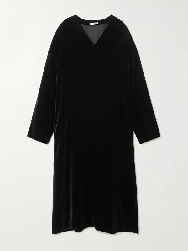 THE ROW Heloise' Silk-velvet Midi Dress
