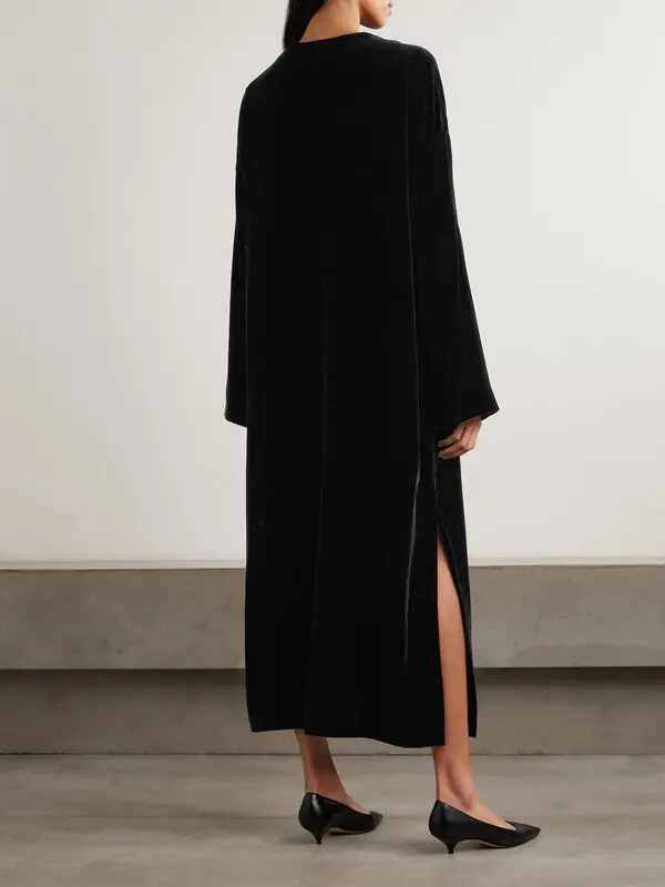 THE ROW Heloise' Silk-velvet Midi Dress