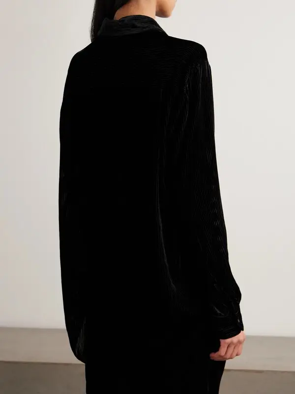 THE ROW Gavina Ribbed Velvet Shirt