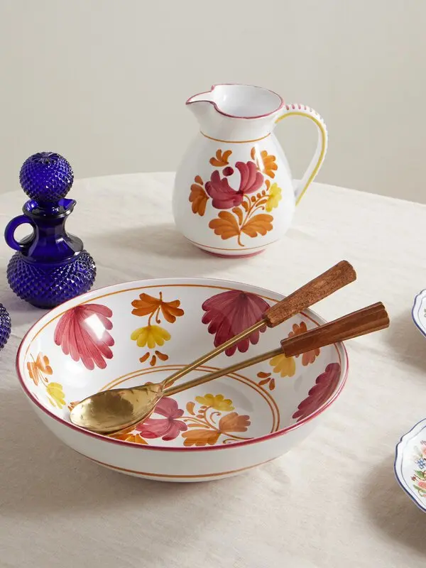 CABANA Blossom Painted Ceramic Salad Bowl - Multi
