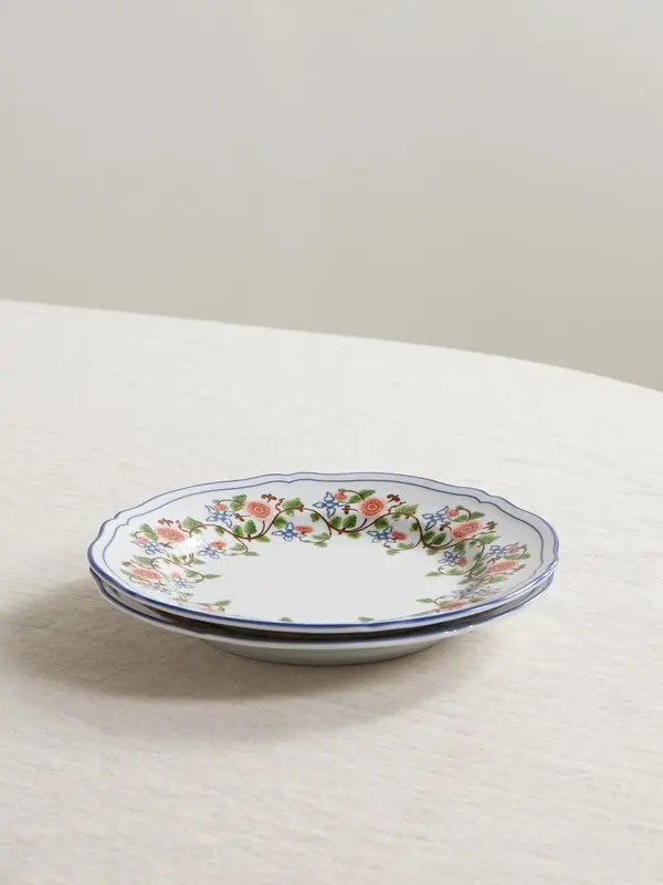 CABANA Ginori 1735 Martina Set Of Two Porcelain Dessert Plates - Multi
