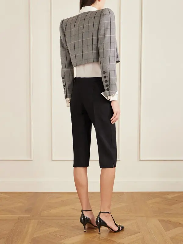 Chloé Buckle-embellished Wool-crepe Capri Pants