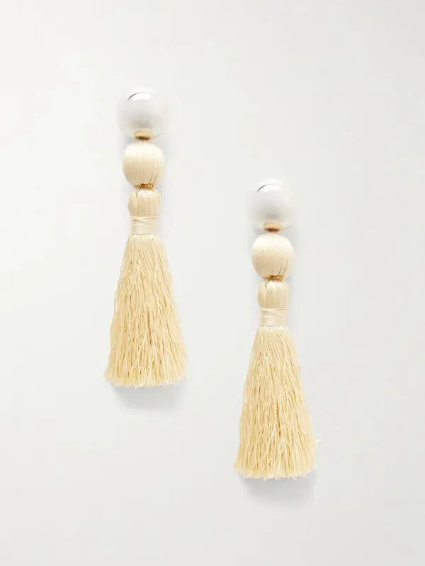 SOPHIE BUHAI Sterling Silver Venetian Tasseled Earrings - Neutrals