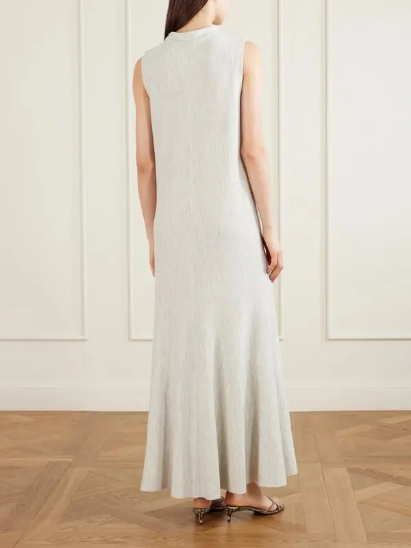Khaite Margo Merino Wool Maxi Dress - Gray