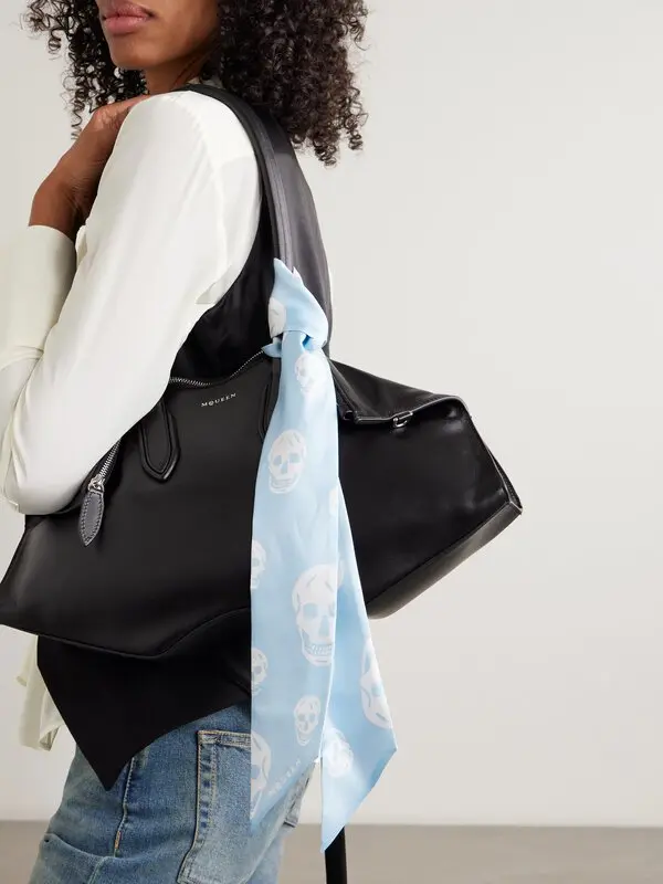 Alexander McQueen Printed Silk-twill Scarf - Blue