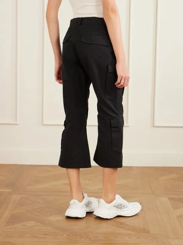 Balenciaga Cropped Paneled Cotton-ripstop Flared Cargo Pants