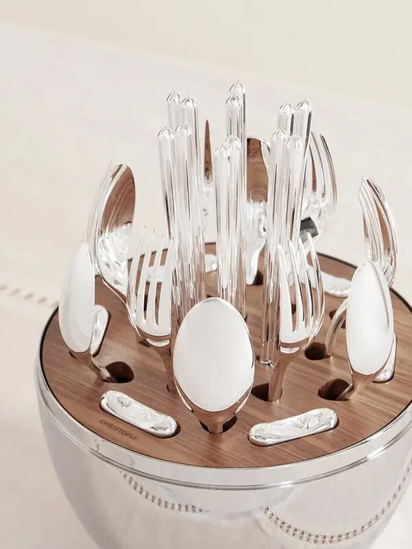 Christofle Mood Asia 24-piece -plated Flatware Set With Case