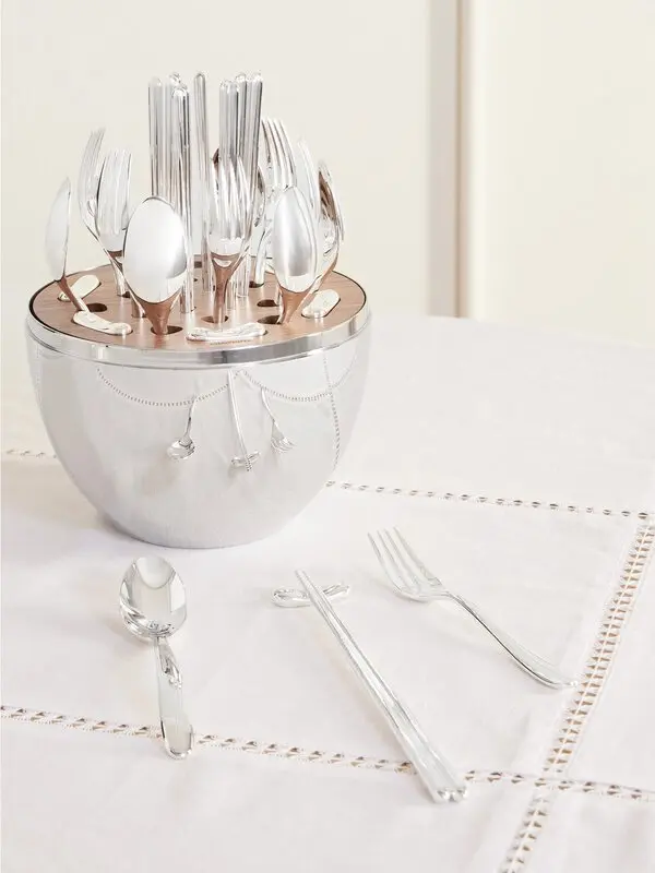 Christofle Mood Asia 24-piece -plated Flatware Set With Case