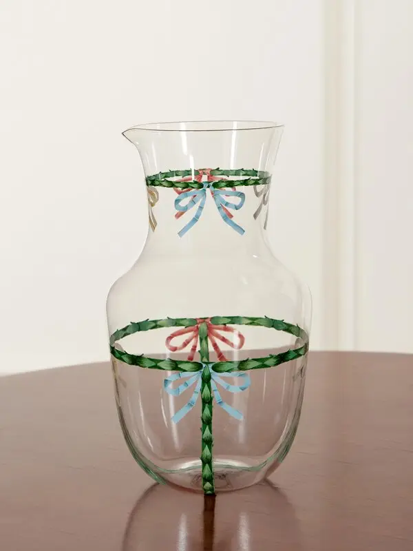 LOBMEYR Alpha Bow Painted Crystal Glass Pitcher - Multi