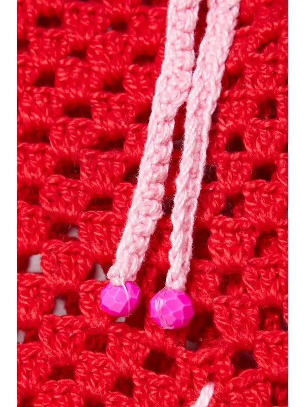 ALIX PINHO Crocheted Cotton Mini Skirt