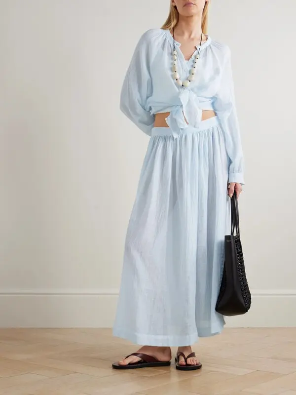 LEMLEM Freye Cotton Midi Skirt