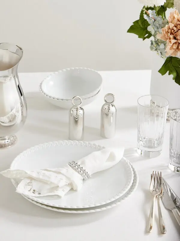 Christofle Perles Set Of Two -plated Napkin Rings
