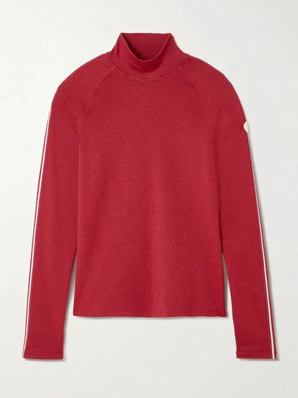 Varley Appliquéd Striped Grosgrain-trimmed Jersey Base Layer