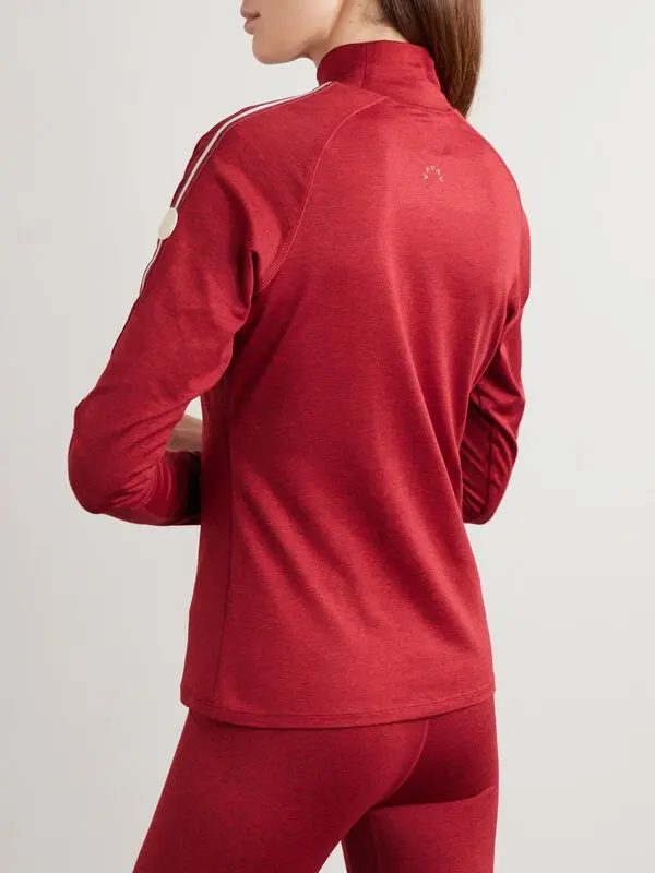 Varley Appliquéd Striped Grosgrain-trimmed Jersey Base Layer